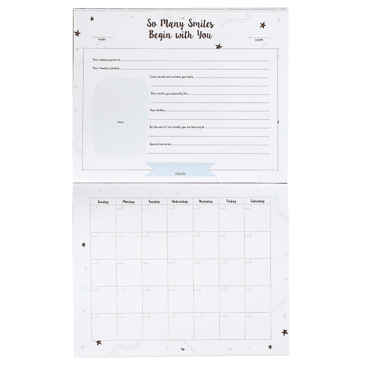 C.R. Gibson ''Say Yes to New Adventure'' Nautical Baby's First Year Calendar for Boys, 32 Pages, 11'' x 18''