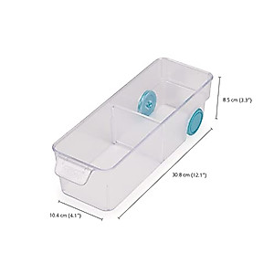 Joseph Joseph FridgeStore Compact Fridge Storage Bin, Small, Clear/Blue