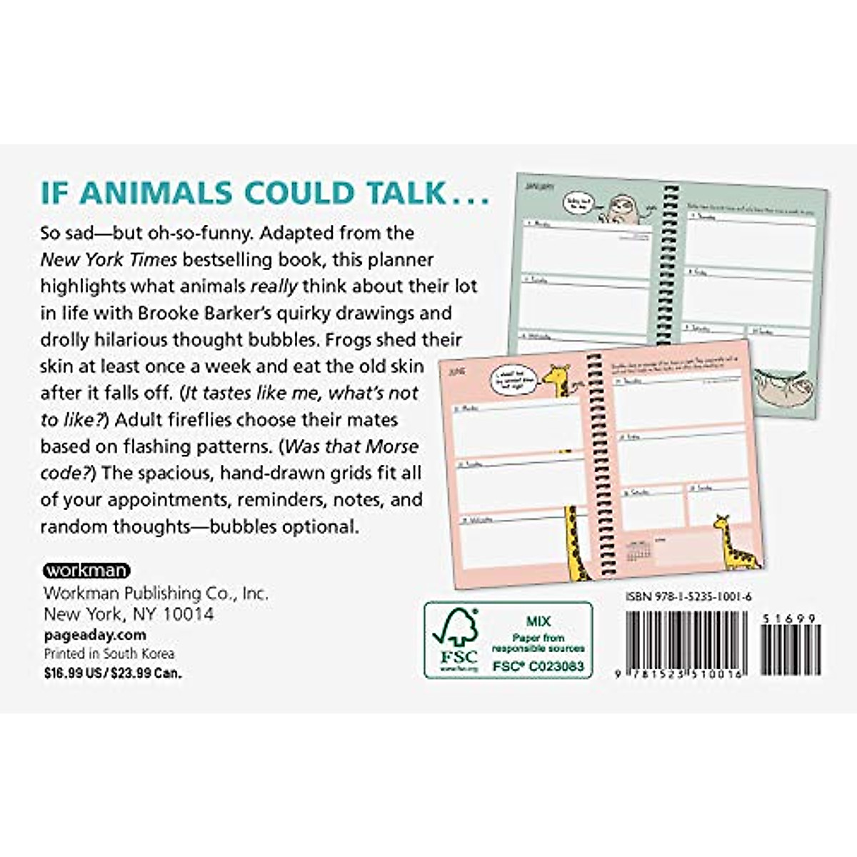 Sad Animal Facts Weekly Planner 2021