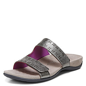 Vionic Nakia Women's Adjustable Slide Orthotic Sandals Pewter - 7.5 Wide