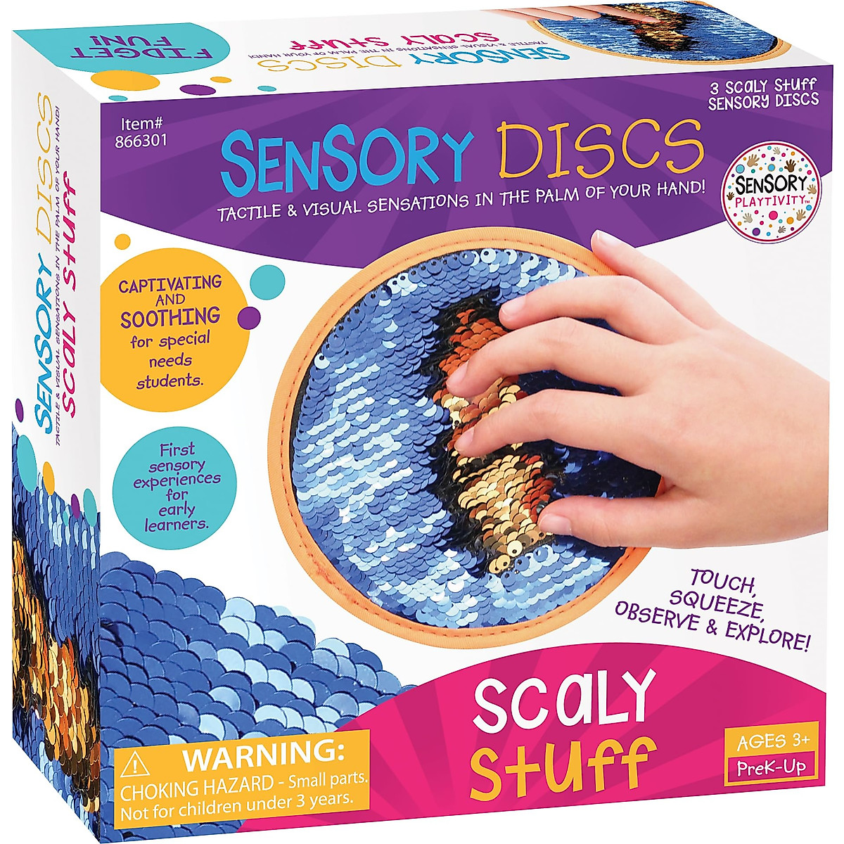 Sensory Playtivity Scaly Stuff Sensory Discs, Pack of 3