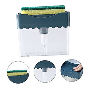 Alipis Soap Pump Dispenser 1PC Presser 2 in 1 Kitchen Sponge Holder Sponge Tray Sink Sponge Hand wash Dispenser Kitchen Sink Sink Dispenser Sink Pump foaming Dispenser abs Soap Counter