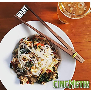 Kids Chopsticks, training, learning, helper, CinchStix Black Walnut - Fun, Easy Chopsticks, 2pair