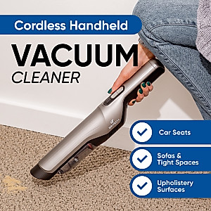 BRITECH Cordless Lightweight Stick Vacuum Cleaner, 300W Motor for Powerful Suction 40min Runtime, LED Display Screen & Headlights, Great for Carpet Cleaner, Hardwood Floor & Pet Hair (Red)