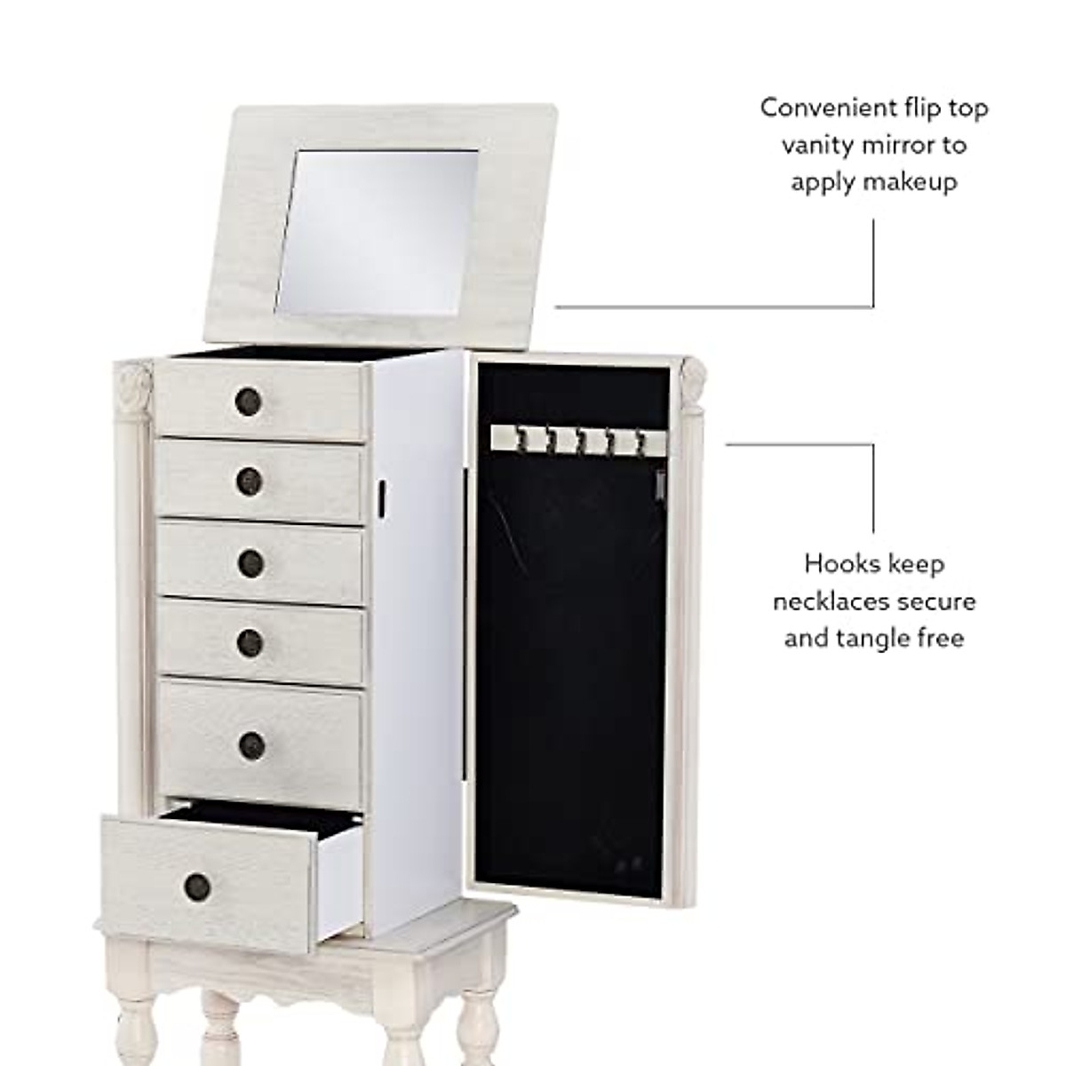 Powell Darcy Off White Jewelry Armoire