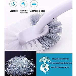 Marbarsse Bathroom Toilet Bowl Brush and Holder, Curved Design Toilet Brush for Deep Cleaning Under Rim, Best Toilet Brush Set, Easy Handy CompactToilet BowlCleaner Brush for Bathroom, 2 Pack