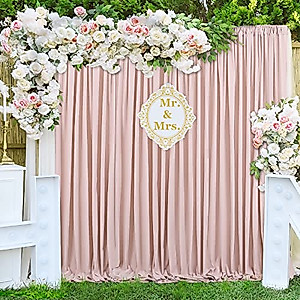Dusty Rose Polyester Backdrop Curtains 2 Panels 5ft x 10ft Photo Shoot Background Drapes for Wedding Party Bridal Shower Engagement Decorations