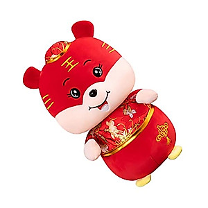 Cabilock 2pcs Suit Toy: Goodie Animal with Decorative Adorable Zodiac Festival Year New for Kids Bedroom Toy Bag Plush of Fluffy Ornament Decoration Doll Design Blessing Decor