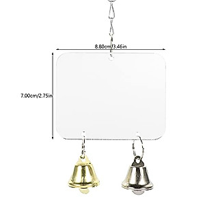 iplusmile 3pcs with Enjoy Cage Self Xxcm Hanging Toys Design Parakeet Canaries Cockatoo Conure for Bells Bell Plaything Outdoor Parrot Decorative Mirror Cockatiel Toy Lovebirds Wind