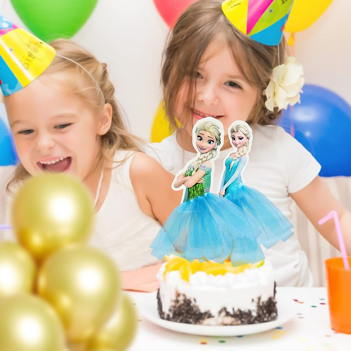 6 Pieces Princess Cupcake Toppers, Girls Birthday Princess Cake Topper Decoration for Baby Shower, Princess Theme Bday Party