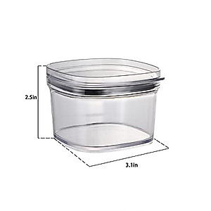 zeeooil Salad Dressing Container Set 6 Pcs Airtight Reusable Plastic Condiment Containers with Lids Small Containers for Lunch Box Picnic Travel, Deli Containers for Sauce, Spices & Sugar