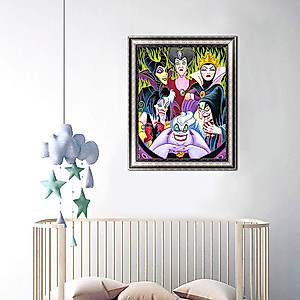 DIY 5D Diamond Painting by Numbers Kits for Adults,16"X12" DIY Paintings Crystal Rhinestone Diamond Embroidery Full Drill Cross Stitch Kit Pictures Arts Craft for Home Decor (Witch, 16"X12")