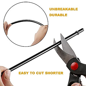 15 Pieces 11 Inch Black Reusable Plastic Replacement Drinking Straws, Fit for 24 oz 32oz 40oz Mason Jars, Tumblers, Extra Long Unbreakable Drinking Straws with Cleaning Brush, BPA Free