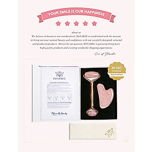 Gua Sha Facial Massage Tools,Rose Quartz Face Roller,Jade Roller for Face,Beauty Face Massager,Eye Massager,Reduce Wrinkles,Lymphatic Drainage,Face Lift.HANABEE Skin Care Sets & Kits (Pink)