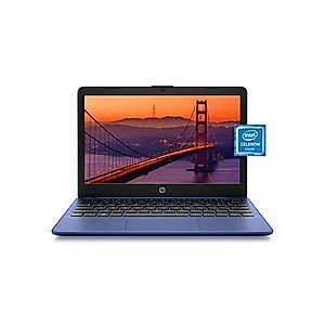 HP Stream 11" Laptop, Intel Celeron N4020, Intel UHD Graphics 600, 4 GB RAM, 64 GB SSD, Windows 11 Home in S mode (11-ak0030nr, Royal blue)