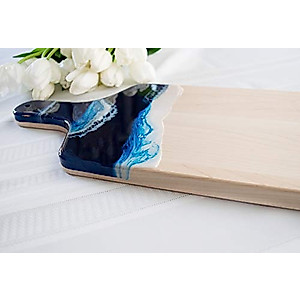 Ocean Theme Wood Cutting Board with handle or Cheese Serving Board Party Tray Coastal Decor