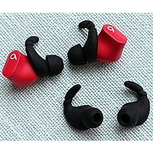 Ear Hooks Memory Foam Ear Tips Kits Compatible with Beats Studio Buds, Anti-Slip Comfortable Noise Reduce Double Flange Eartips Accessories Compatible with Beats Studio Buds Black L/M/S