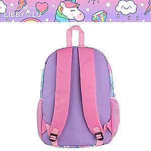 CLUB LIBBY LU Pastel Ombre Unicorn Backpack for Girls and Kids, 16 inch, Pink