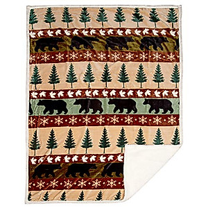 Carstens, Inc, Cascade Ridge Soft Sherpa Plush Throw Blanket, 54" x 68"
