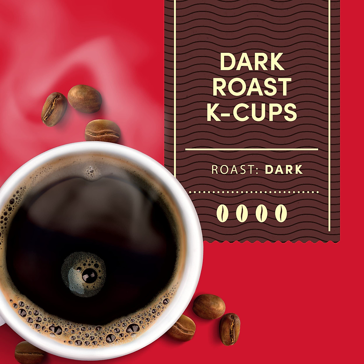 Tim Hortons Dark Roast Coffee, Single-Serve K-Cup Pods Compatible with Keurig Brewers, 96ct K-Cups, Red -24 Count (Pack of 4)