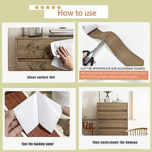 ZERNBER Wood Grain Repair Tape, 2.4 inch X 32ft Self Adhesive Wood Colored Tape for Tables, Chairs, Baseboards, Doors, Windows, Floors, Handicraft DIY.