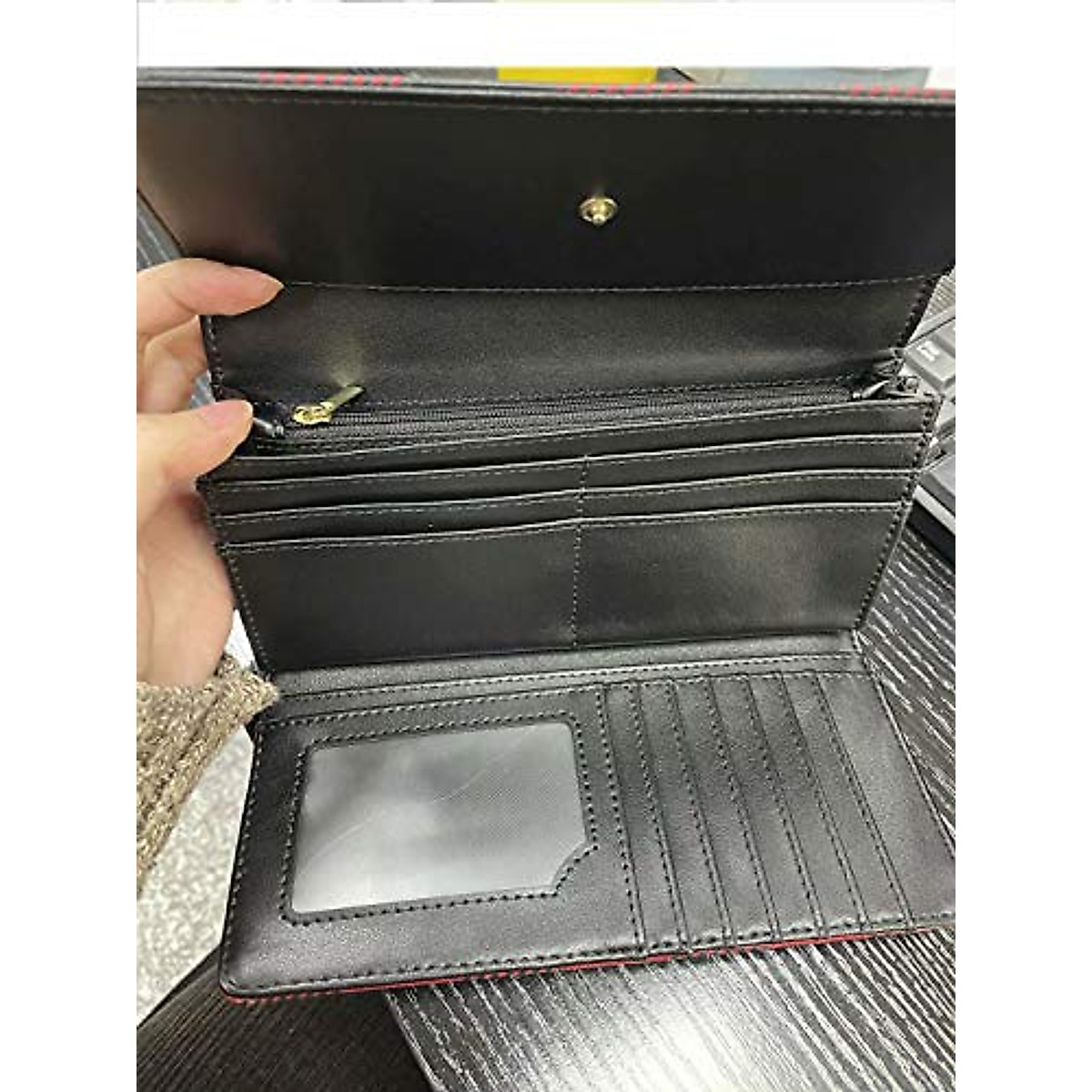 AFPANQZ Gothic Sugar Skull Women's Wallets Large Capacity RFID Protection Waterproof Leather Long Clutch Phone Holder Zip Inner Pocket Multi-Cards Slots Travel Wallet TriFold Purses Purple Silver