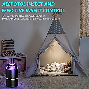 Bug Zapper, Indoor Insect Trap with UV Light, Strong Sunction and Sticky Boards Fruit Fly Traps for Fruit Flies, Mosquito, Gants in Kitchen & Home