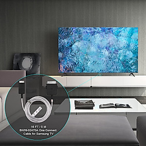 BN39-02470A for Samsung One Connect Cable QN43LS03RAF QN43LS03TAF QN49LS03RAF QN50LS03TAF QN55LS03RAF QN55LS03TAF QN65LS03RAF QN65LS03TAF QN65Q90RAF QN75LS03TAF One Connect Cable for Samsung TV 16FT