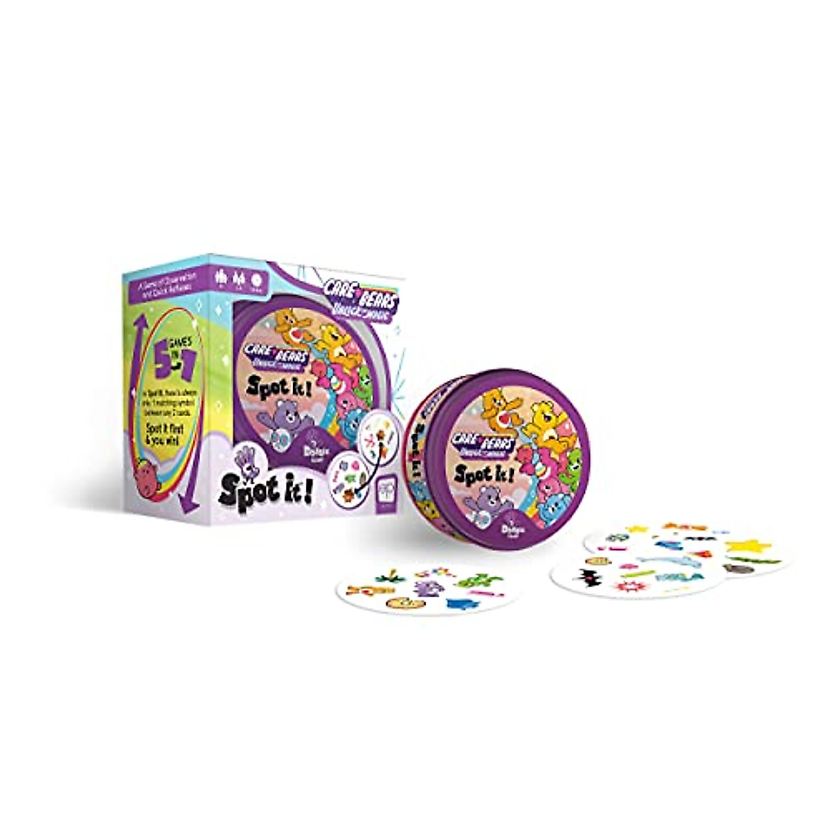 USAOPOLY Spot It! Care Bears | Fun Card Game for Kids and Adults | Featuring Funshine, Grumpy, Wish, Share, Good Luck, Cheer, and Tenderheart Bear | Licensed Care Bears Game