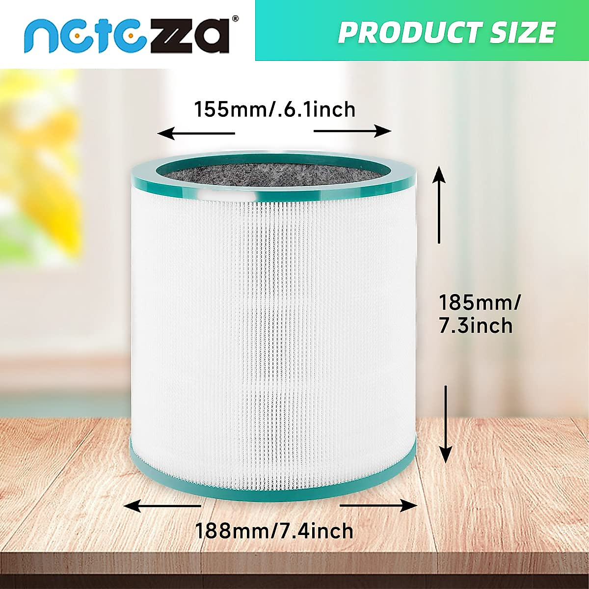 Netezza TP01 HEPA Filter for Dyson,Replacement Filter for Dyson Tower Purifier Pure Cool Link TP01, TP02, TP03, AM11, BP01 Tower Air Purifier, Compare to Part 968126-03,2 Pack