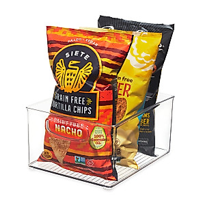 iDesign Recycled Plastic Extra-Large Bin with Easy to Grip Integrated Handles for Kitchen, Fridge, Freezer, Pantry and Cabinet Organization, The Linus Collection, 10” x 8” x 5