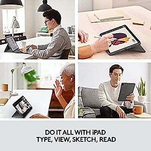 Logitech Combo Touch iPad Air Keyboard Case, Detachable Backlit Keyboard with Kickstand, Trackpad, Smart Connector, Oxford Gray, USA Layout