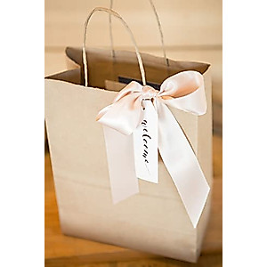 Loe Ts. Medium Size Brown paper bags with handles Plain Kraft gift Bag bulk 8x4.25x10 50Pcs Natural Craft treat bag Party Favor Bags Recyclable retail bags takeout business paper bags Wedding Guests