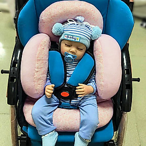 Beisto Baby Stroller Protection Cushion Car Seat Cushion Head and Body Support Pillow Double-Sided Protection Pillow for Newborn, Pink, One Size