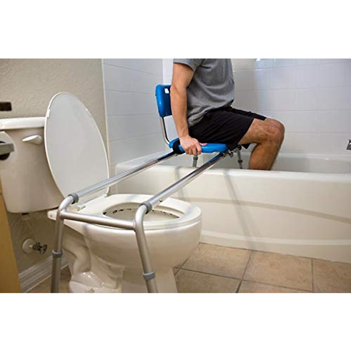 HydroGlyde Sliding Bath Bench with Cutout Seat and Extra Long Travel, Perfect for tub to Toilet transfers.