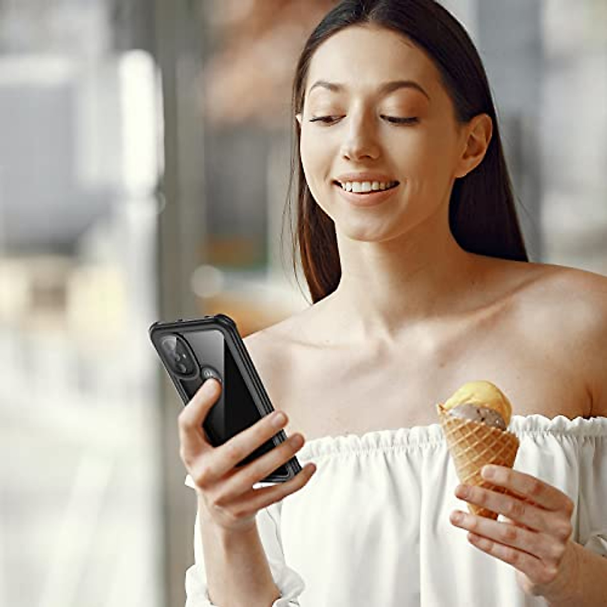 GOLDJU for Motorola Moto G Power 2022 Case Waterproof, 360° Full Body Protection Built-in Screen Protector Heavy Duty Cover IP68 Underwater Shockproof Case for for Moto G Power 2022 5G 6.5'' Black