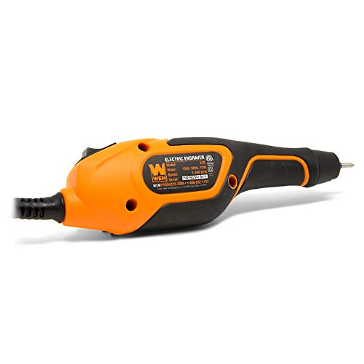 WEN 21D Variable-Depth Carbide-Tipped Engraver for Wood and Metal , Lightweight, Variable Speed, Compact, Orange
