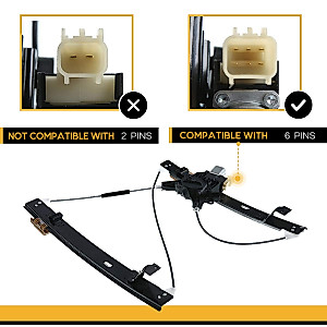 A-Premium Electric Power Window Regulator with Motor Replacement for Ford Focus 2012-2018 with 6-Pins Front Driver Side