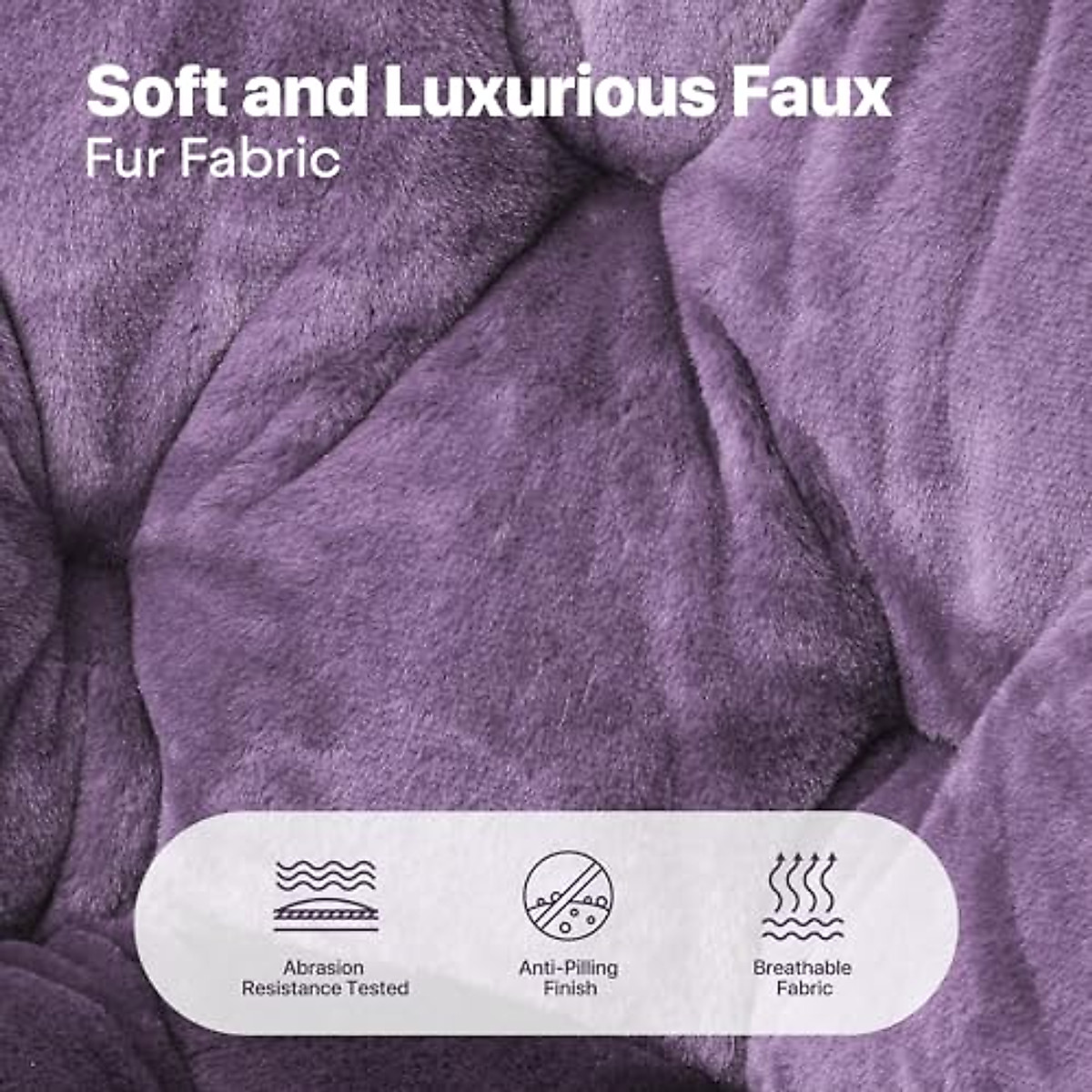 SFIHOME Foldable Oversized Moon Chair, Large Soft Lazy Cozy Comfortable Faux Fur Round Saucer Moon Chair for Teens and Adults, Purple