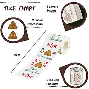 Funny Christmas Toilet Paper Roll 3-ply Funny Christmas Gifts for Coworkers Office Fun Gifts for Dad Mom Cool Novelty Gifts Mens Womens Cute Boyfriend Girlfriend Grandma Wife Husband