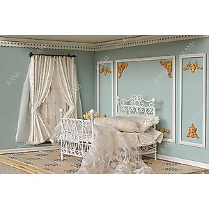 iLAND Victorian Dollhouse Furniture on 1:12 Scale, Dollhouse Bed Set 5pcs