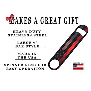 Firefighter Thin Red Line Flag Subdued Speed Bottle Opener Heavy Duty Gift For Fire Fighter Department FD