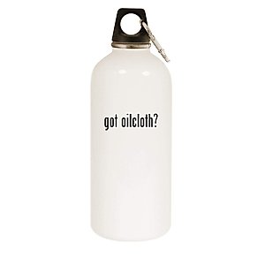 got oilcloth? - 20oz Stainless Steel White Water Bottle with Carabiner, White