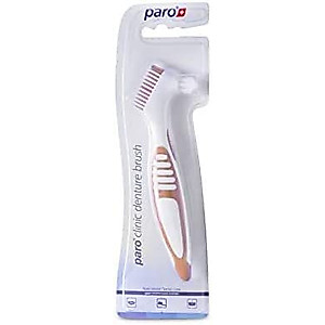 Paro Clinic Denture Brush Hard and Soft bristles Combo Perfect Grip Swiss Made. Cleans Your dentures, retainers and Night Guards! Pack of 3