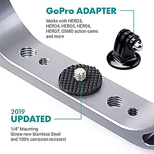 Movo GB-U70 Underwater Diving Rig for GoPro Hero with Cold Shoe Mounts, Wrist Strap - Works with HERO3, HERO4, HERO5, HERO6, HERO7, HERO8, Osmo Action Cam - Perfect Scuba Gear GoPro Accessory