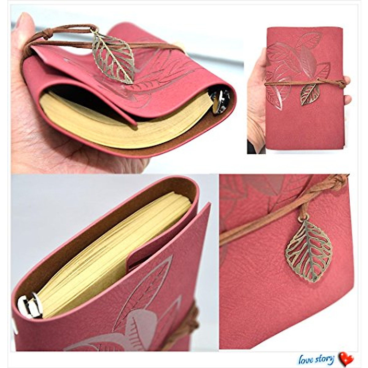 Refillable Notebook Journals,FREUDE A6 Leather Bound Travel Diary Art Drawing Sketchbook Journals to Write in for Women,Best Gift for Teens Girls and Boys