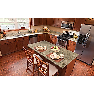 GloryTik Brown Marble Contact Paper Self Adhesive Film Peel and Stick Wallpaper 17.7''X118'' Granite Look Glossy Surface Paper Thicken Waterproof for Kitchen Countertop Bathroom Counter Decor Vinyl