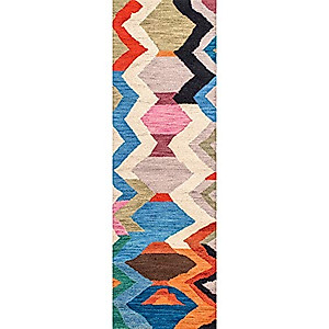 nuLOOM Aguirre Hand Tufted Wool Runner Rug, 2' 6" x 8', Multi