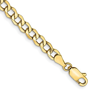 Avariah 10k Yellow Gold 4.3mm Semi-Solid Curb Link Chain - 7"
