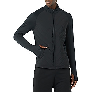 Amazon Essentials Men's Slim Fit Performance Stretch Quilted Active Jacket, Black, Medium